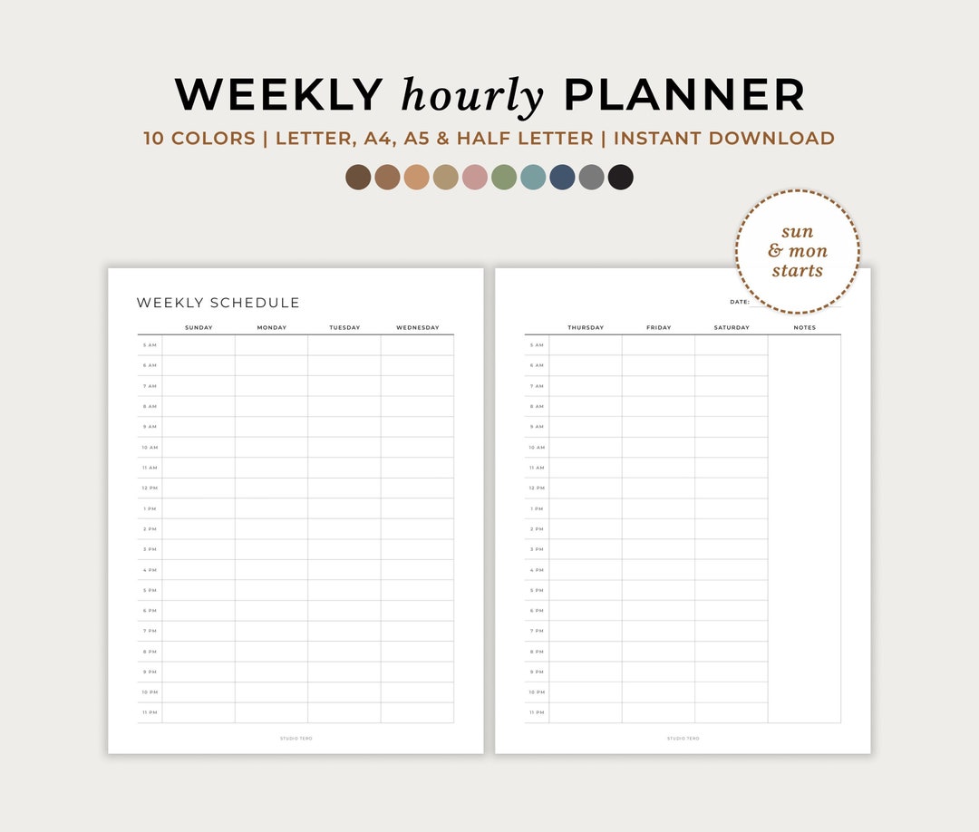 Weekly Hourly Planner, Weekly H Desktop Weekly Plan Hourly Weekly Plan ...