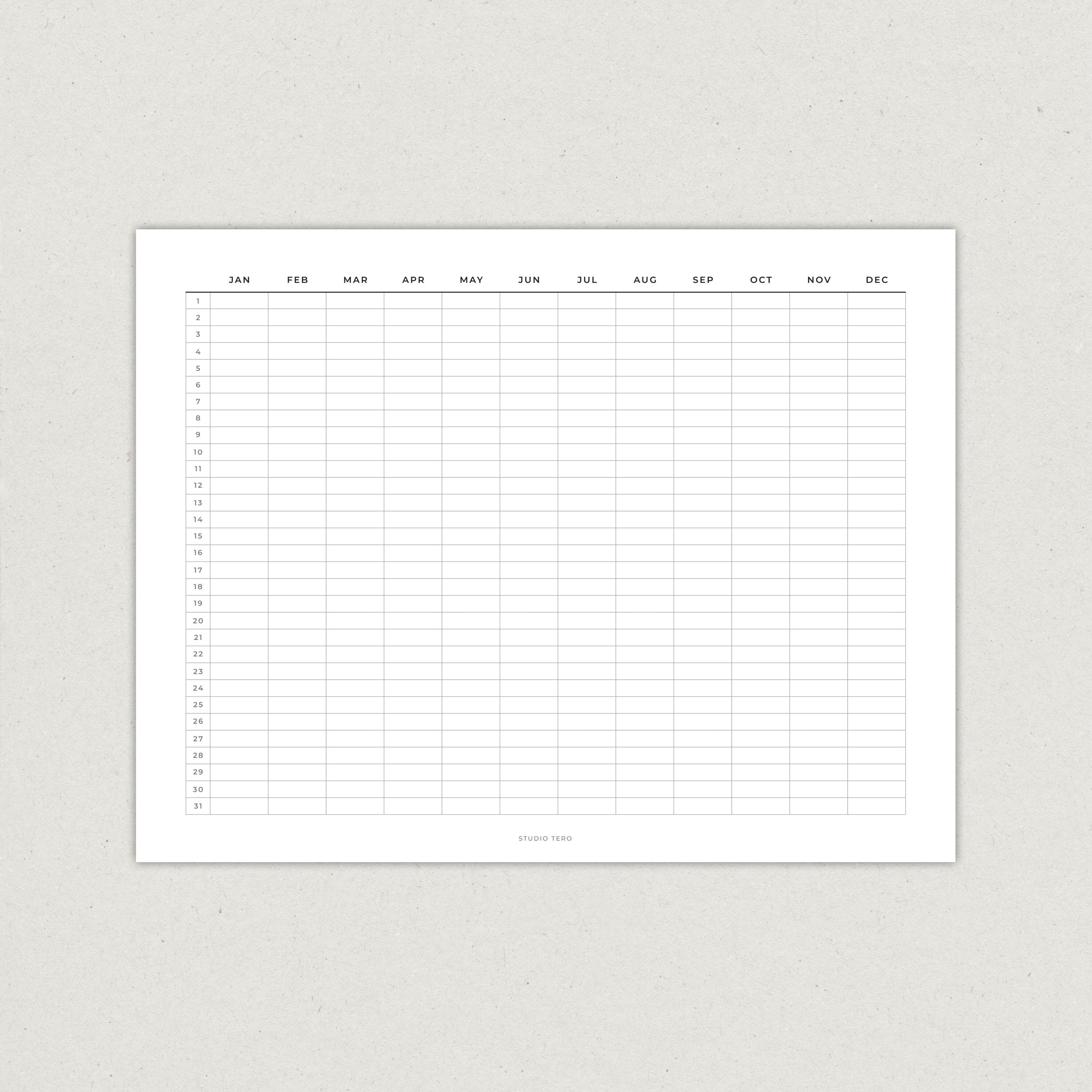 Yearly Undated Calendar, Classic Planner Monthly Adhd A5 Undated ...