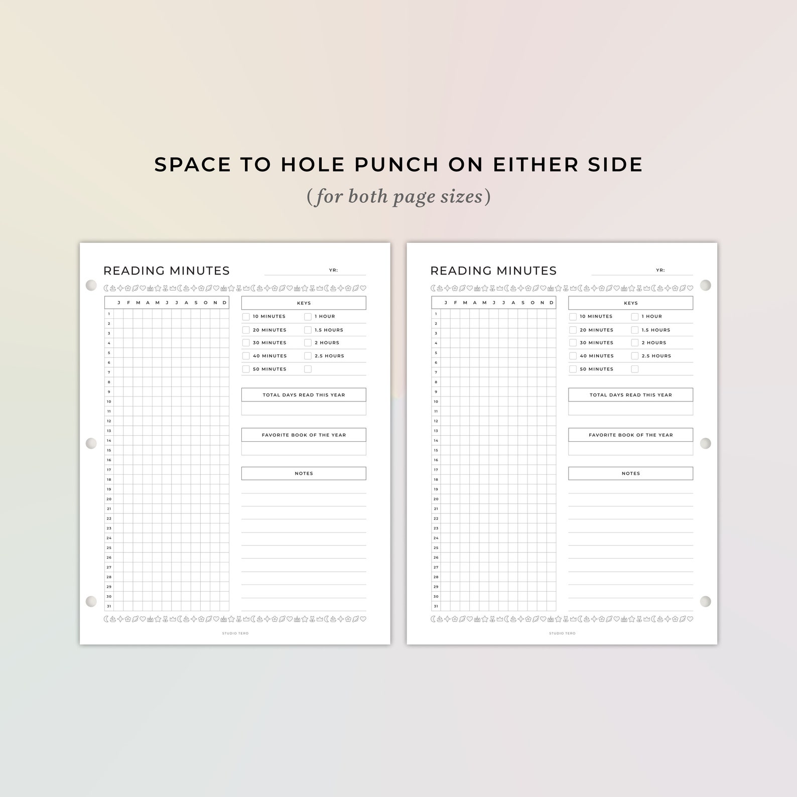 Kids Reading Minutes Tracker, Printable, Minimal, Kids Reading Log ...