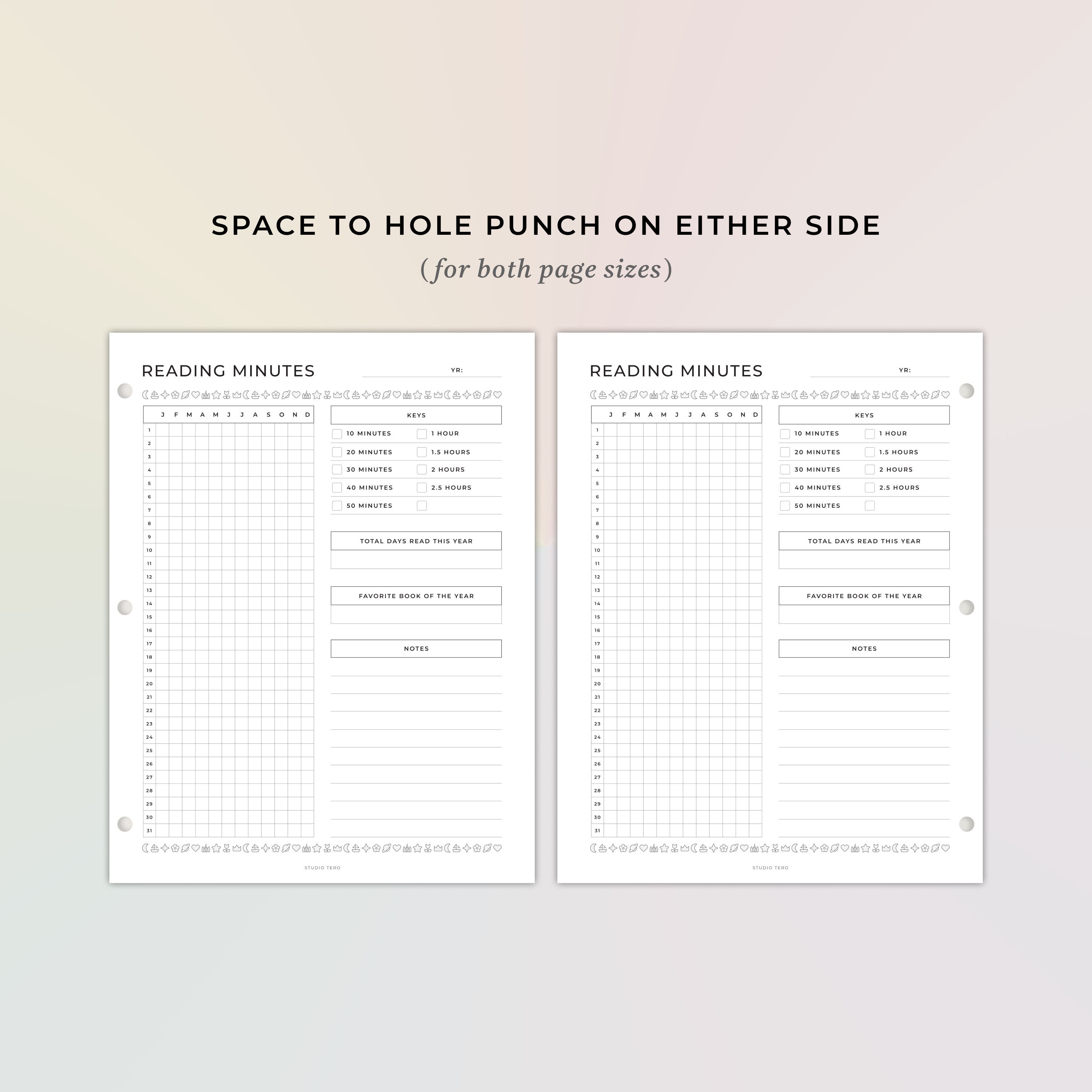 Kids Reading Minutes Tracker, Printable, Minimal, Kids Reading Log ...