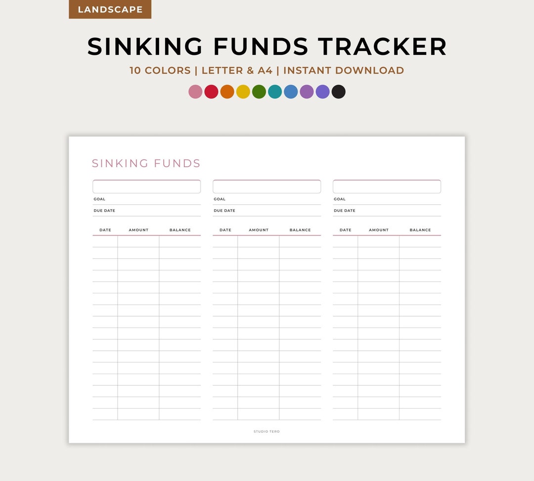 Sinking Funds Tracker Printable, Savings Challenge, Savings Tracker ...