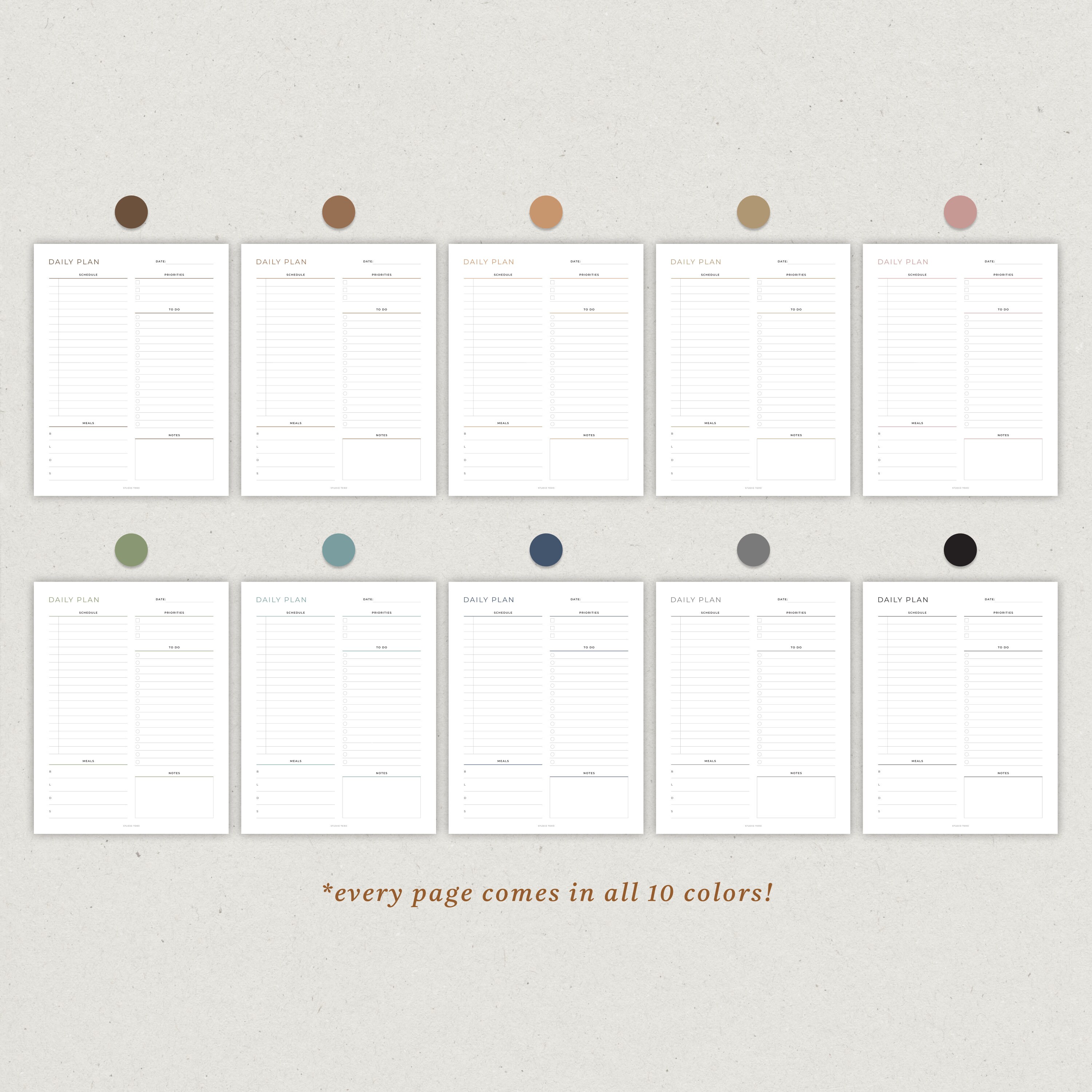 Daily Schedule, Daily Printable 8.5x11 Planner Daily Grind Planner ...