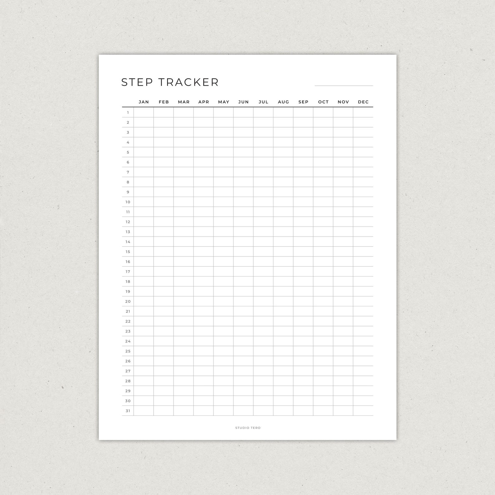 365 Day Step Tracker, Daily Step Record, Yearly Walking Log, Exercise ...