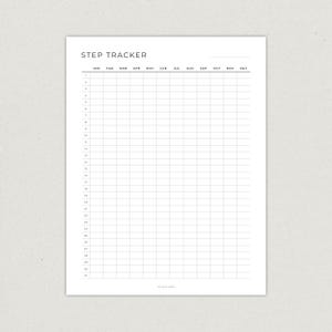 365 Day Step Tracker, Daily Step Record, Yearly Walking Log, Exercise ...