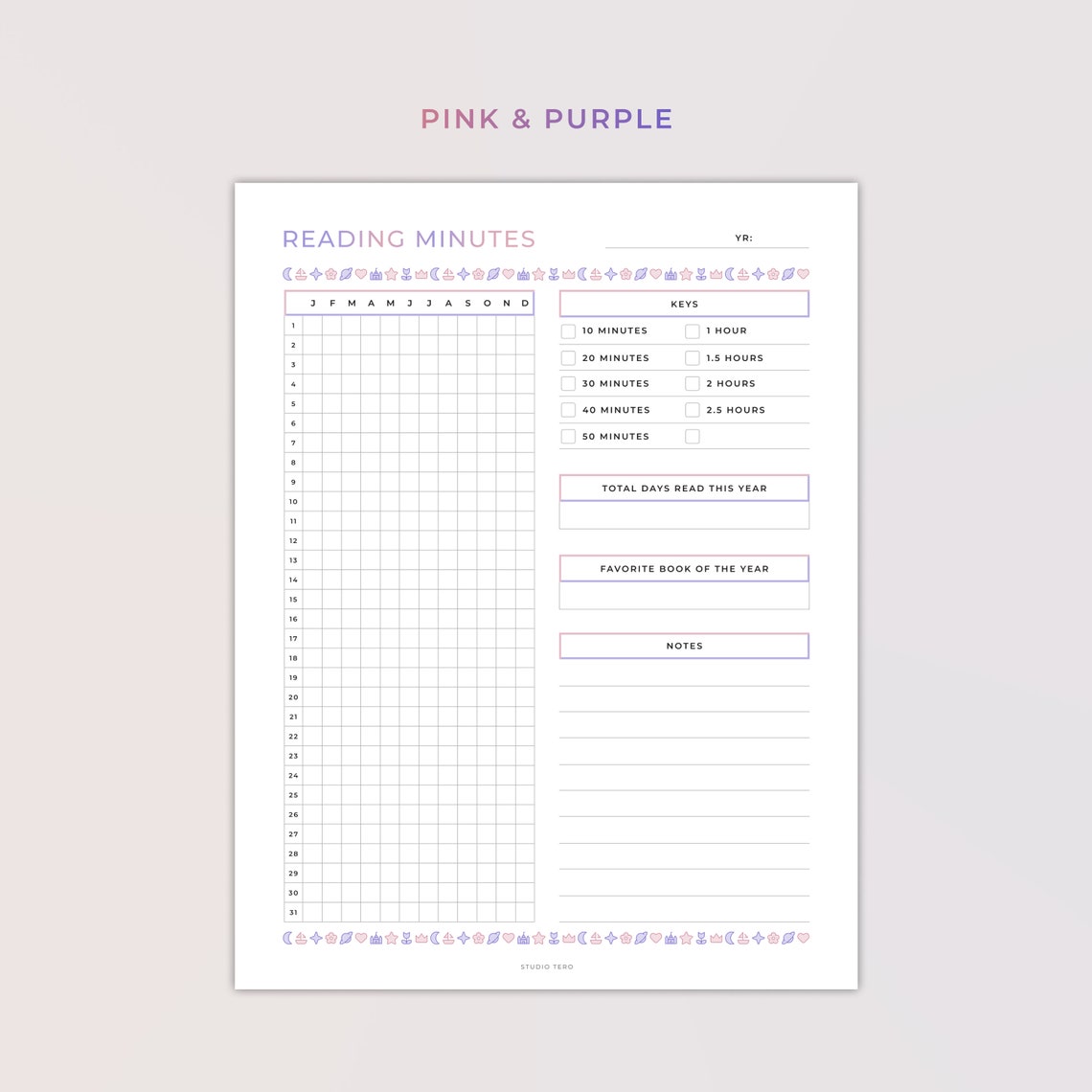 Kids Reading Minutes Tracker, Printable, Minimal, Kids Reading Log ...
