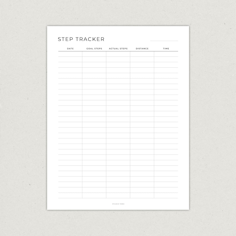 Minimalist Step Tracker, Printable Step Log, Walking Journal, Exercise ...