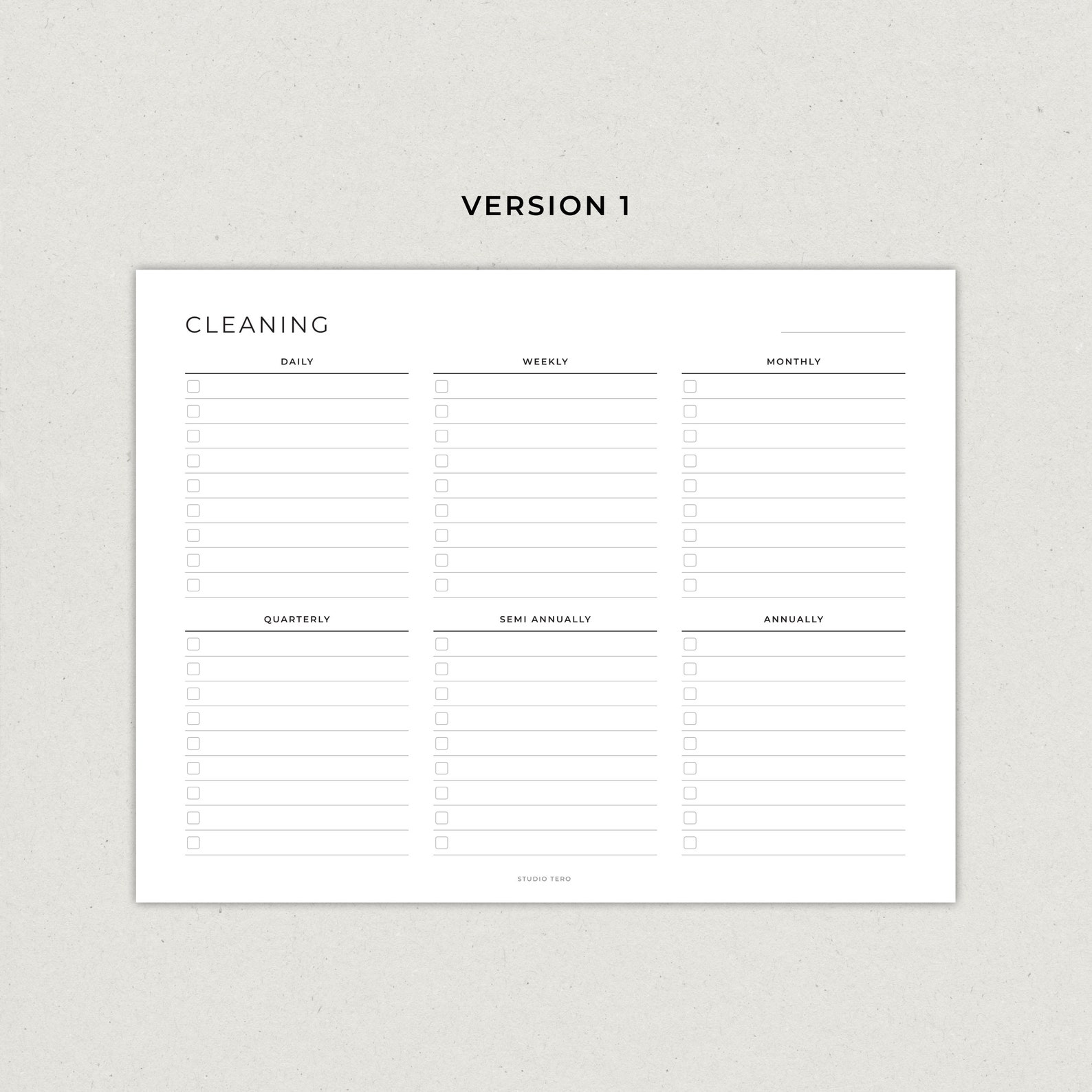 Simple Cleaning Plan, Printable, Home or Office Cleaning, House ...