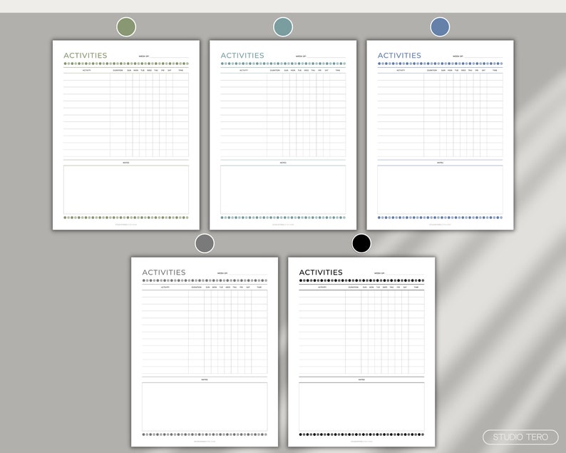 Kids Activities Tracker, Printable, Minimal, Routine Chart, Kid Planner ...