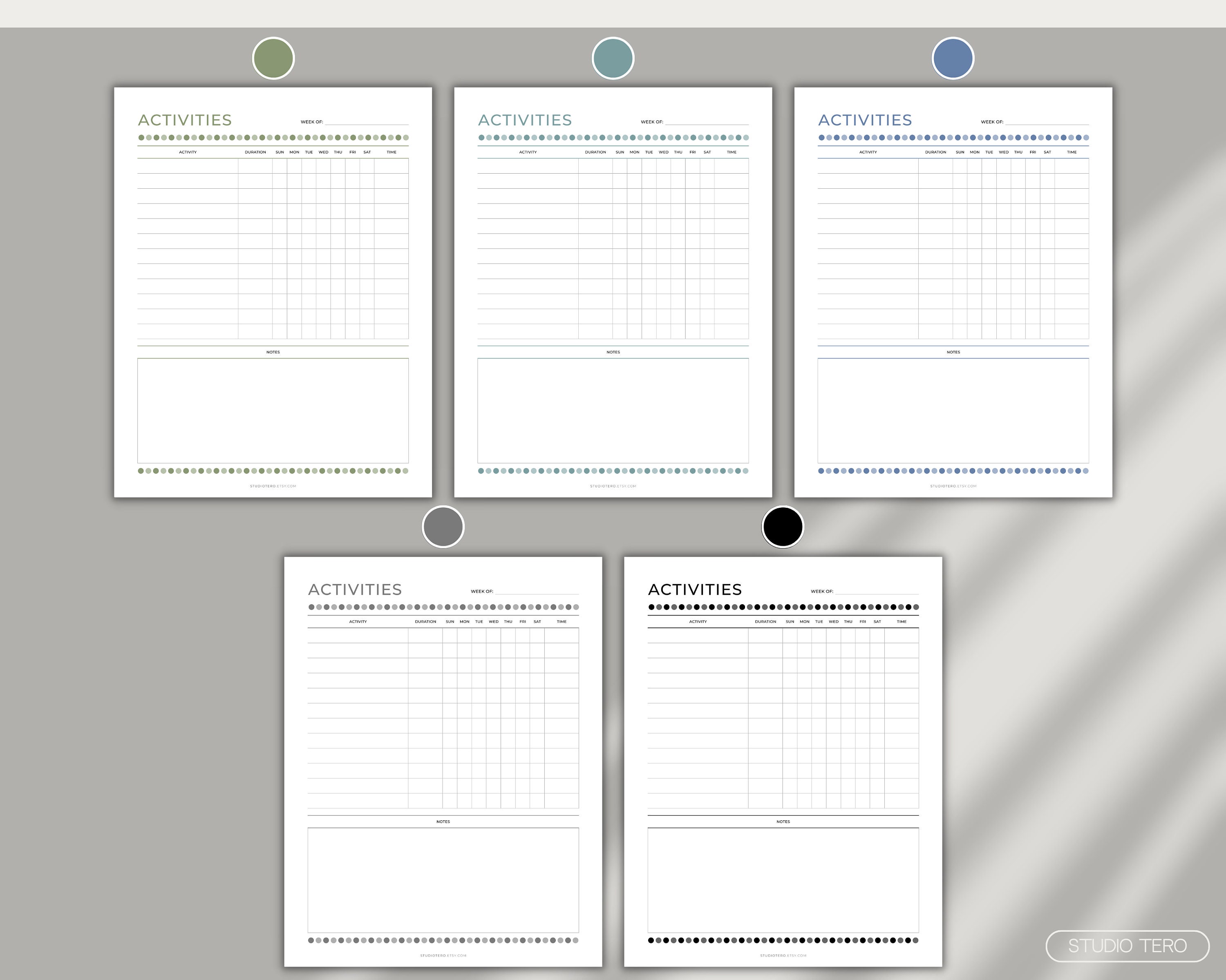 Kids Activities Tracker, Printable, Minimal, Routine Chart, Kid Planner ...