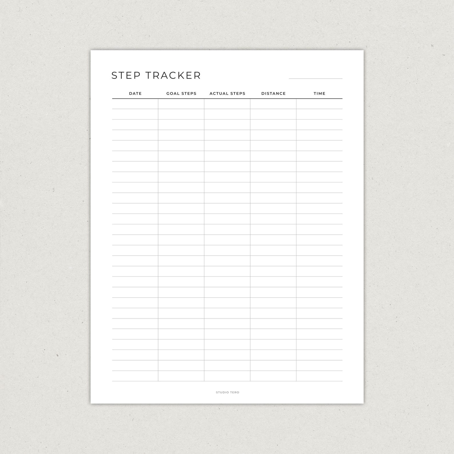 Minimalist Step Tracker, Printable Step Log, Walking Journal, Exercise ...