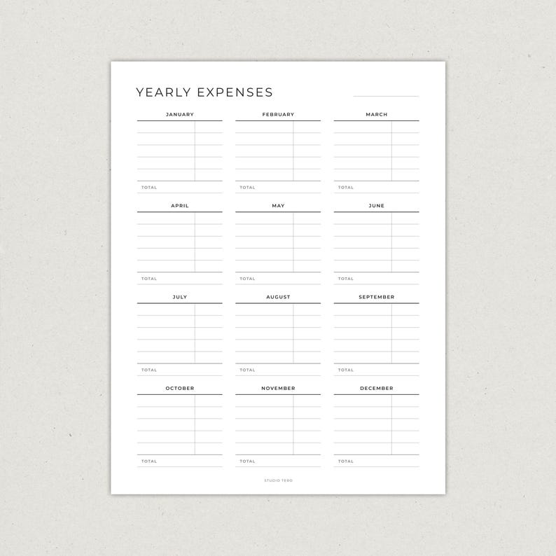 Yearly Expenses Tracker, Yearly Expenses Overview, Business Spending ...