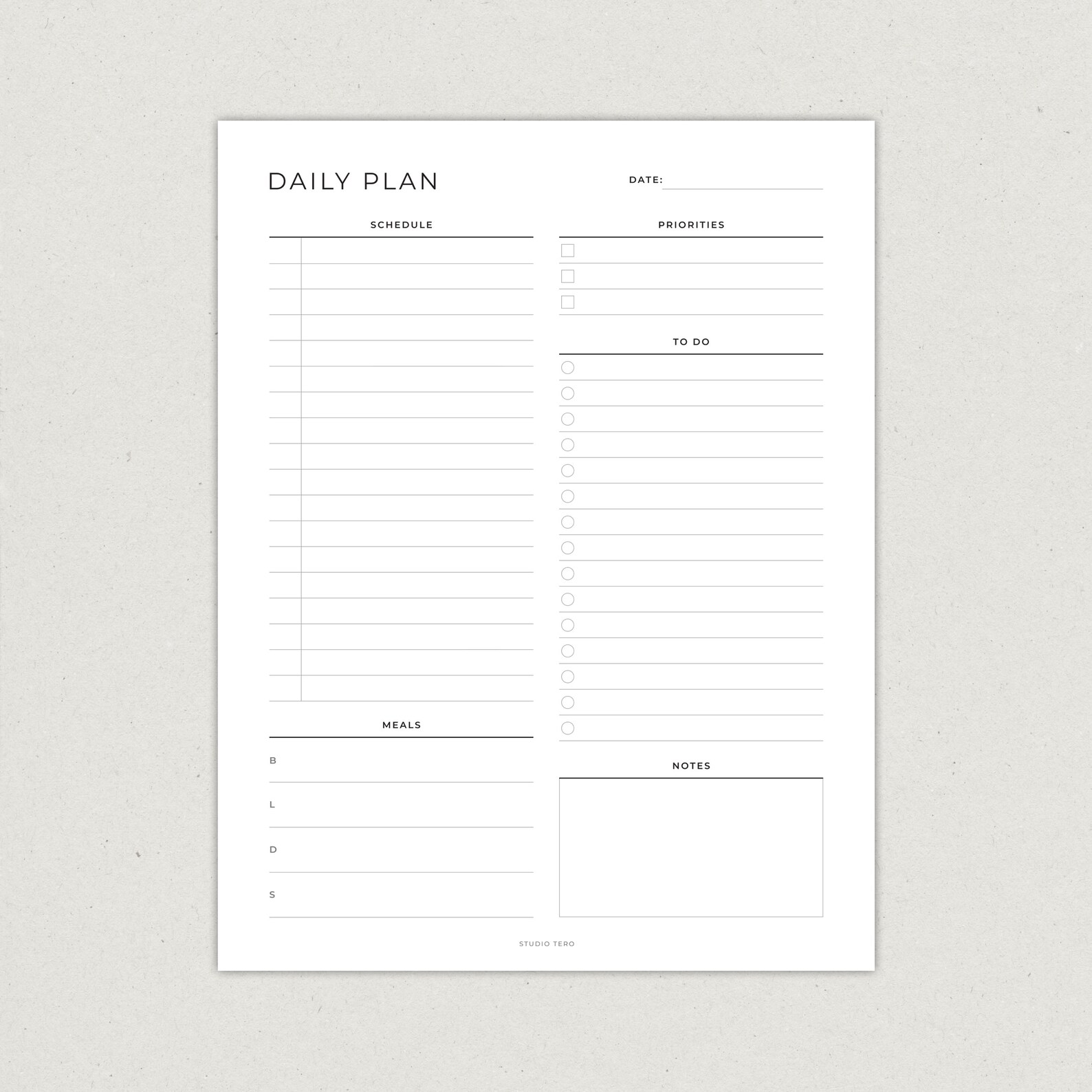 Daily Schedule, Daily Printable 8.5x11 Planner Daily Grind Planner ...