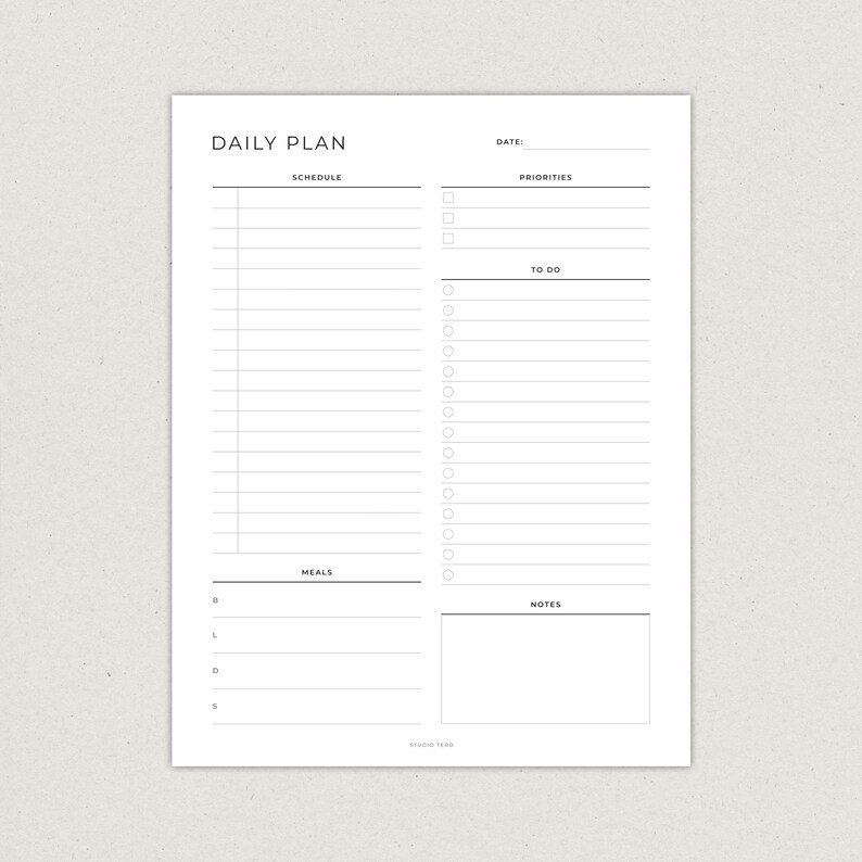 Daily Schedule, Daily Printable 8.5x11 Planner Daily Grind Planner ...