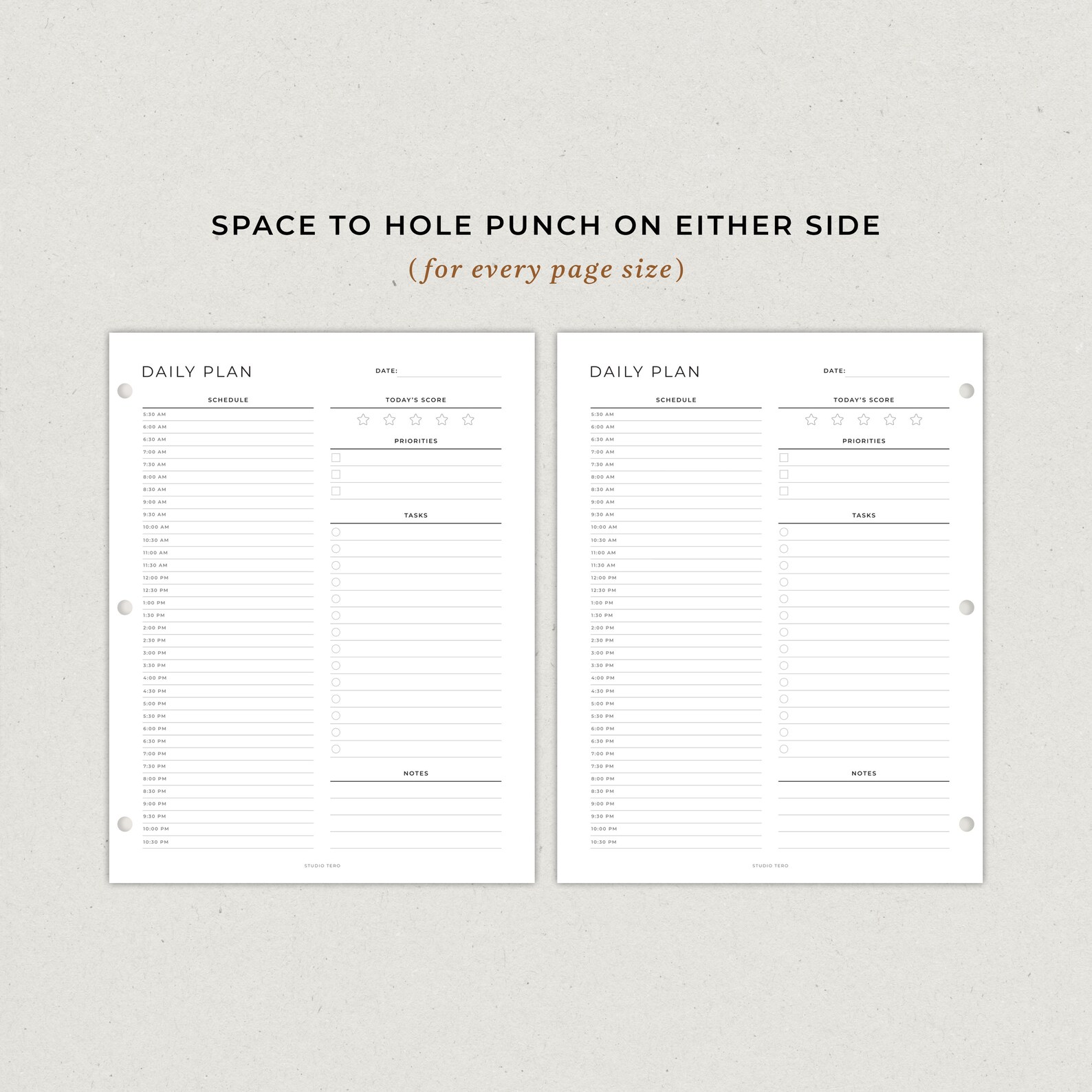 Minimalist Daily Routine, Daily Printable 8.5x11 Planner Daily Grind ...