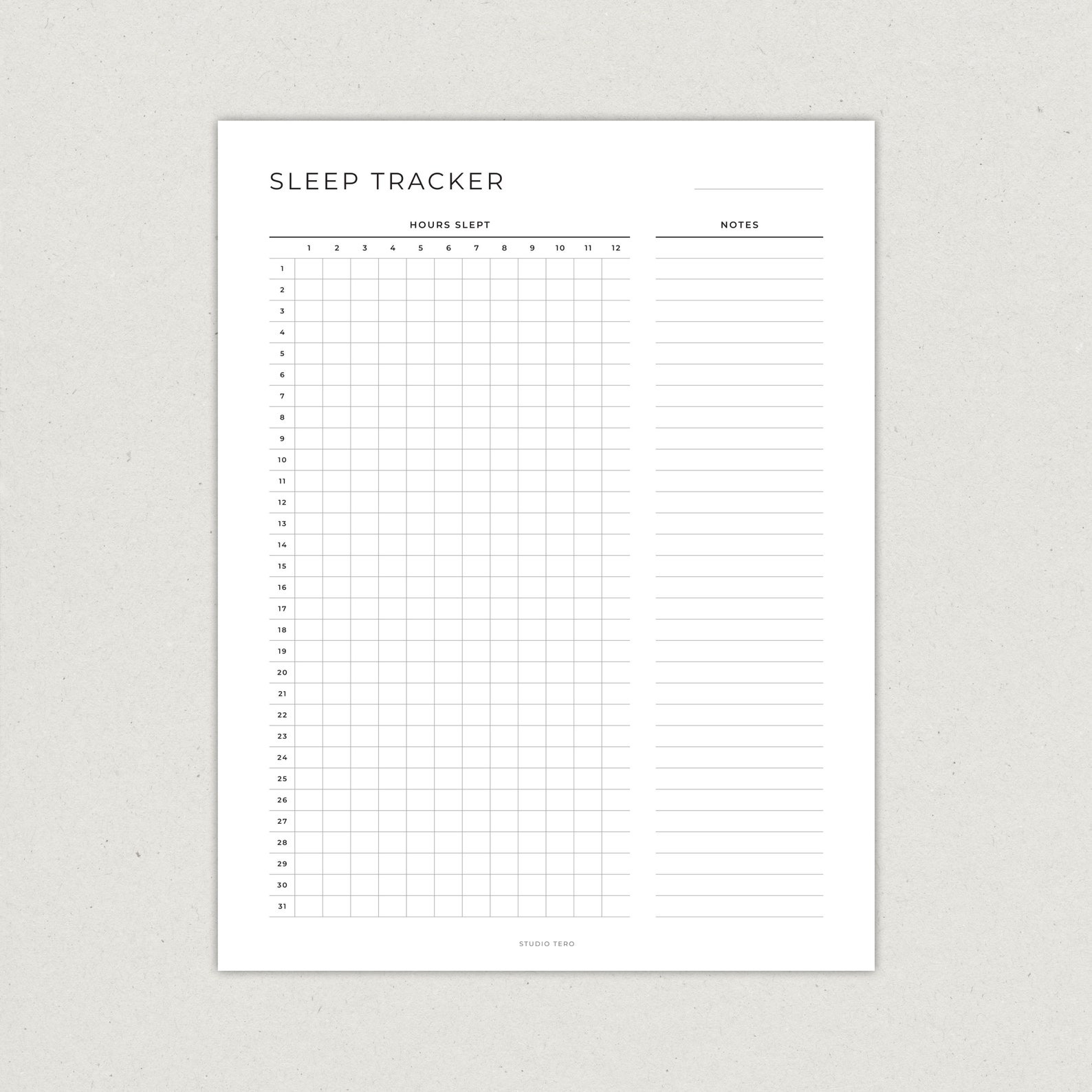 Sleep Tracker, Printable, Monthly Sleep Log, Sleep Quality Journal ...