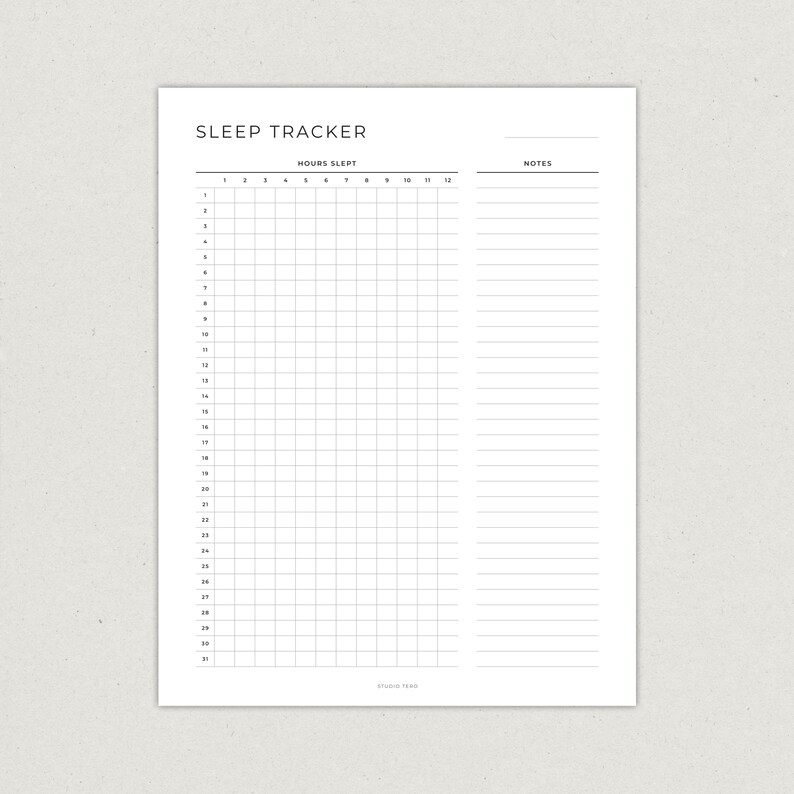 Sleep Tracker, Printable, Monthly Sleep Log, Sleep Quality Journal ...