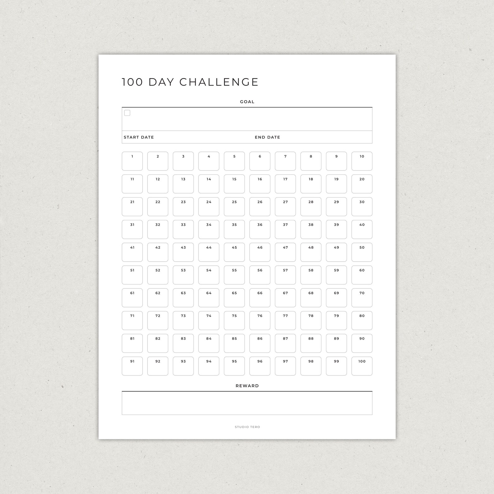 100 Day Challenge, Action Plan, Goal Setting, Habit Forming, Goal ...