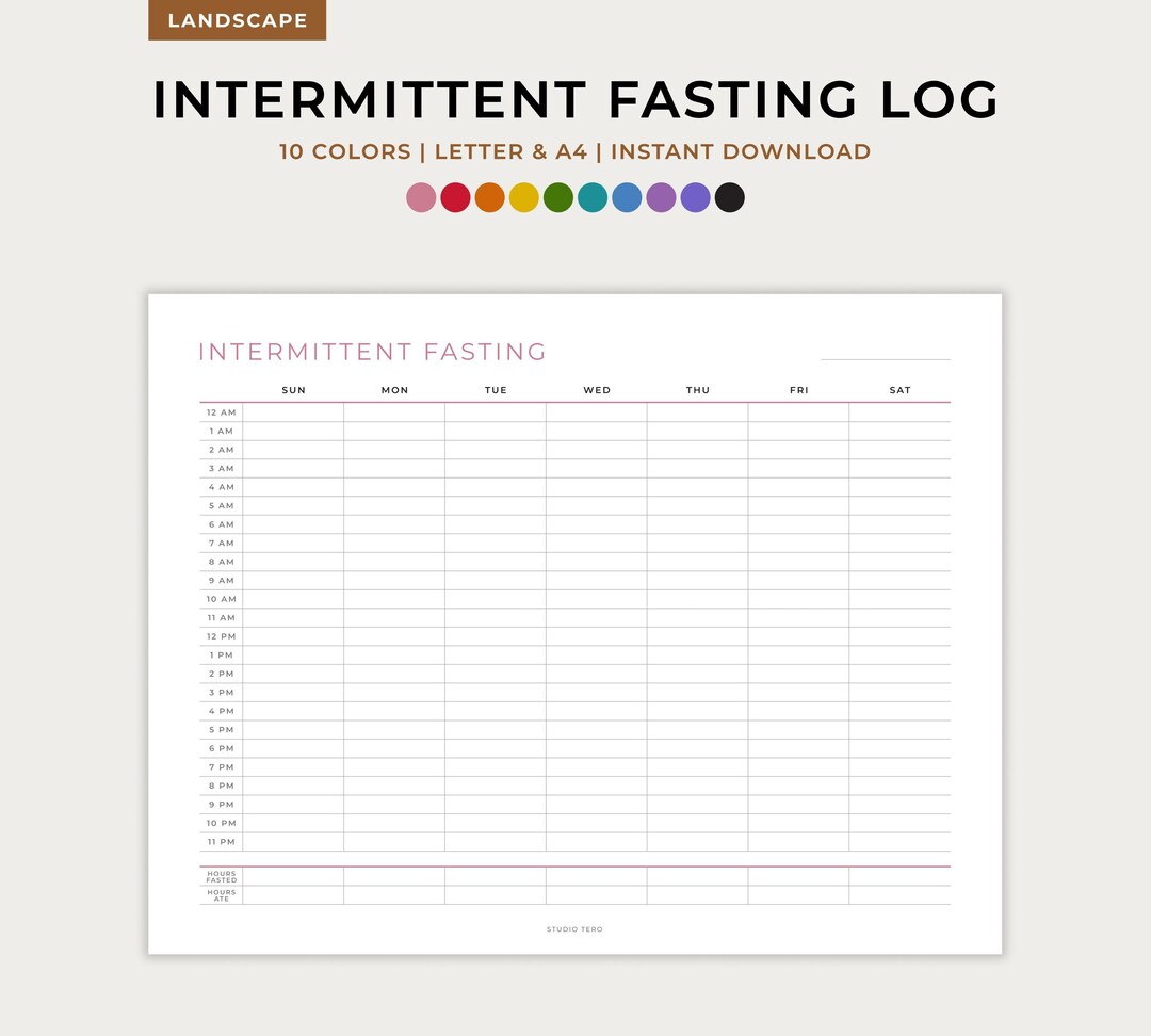 Intermittent Fasting Log, IF Diet Planner, Weight Loss Tracker, Fasting ...