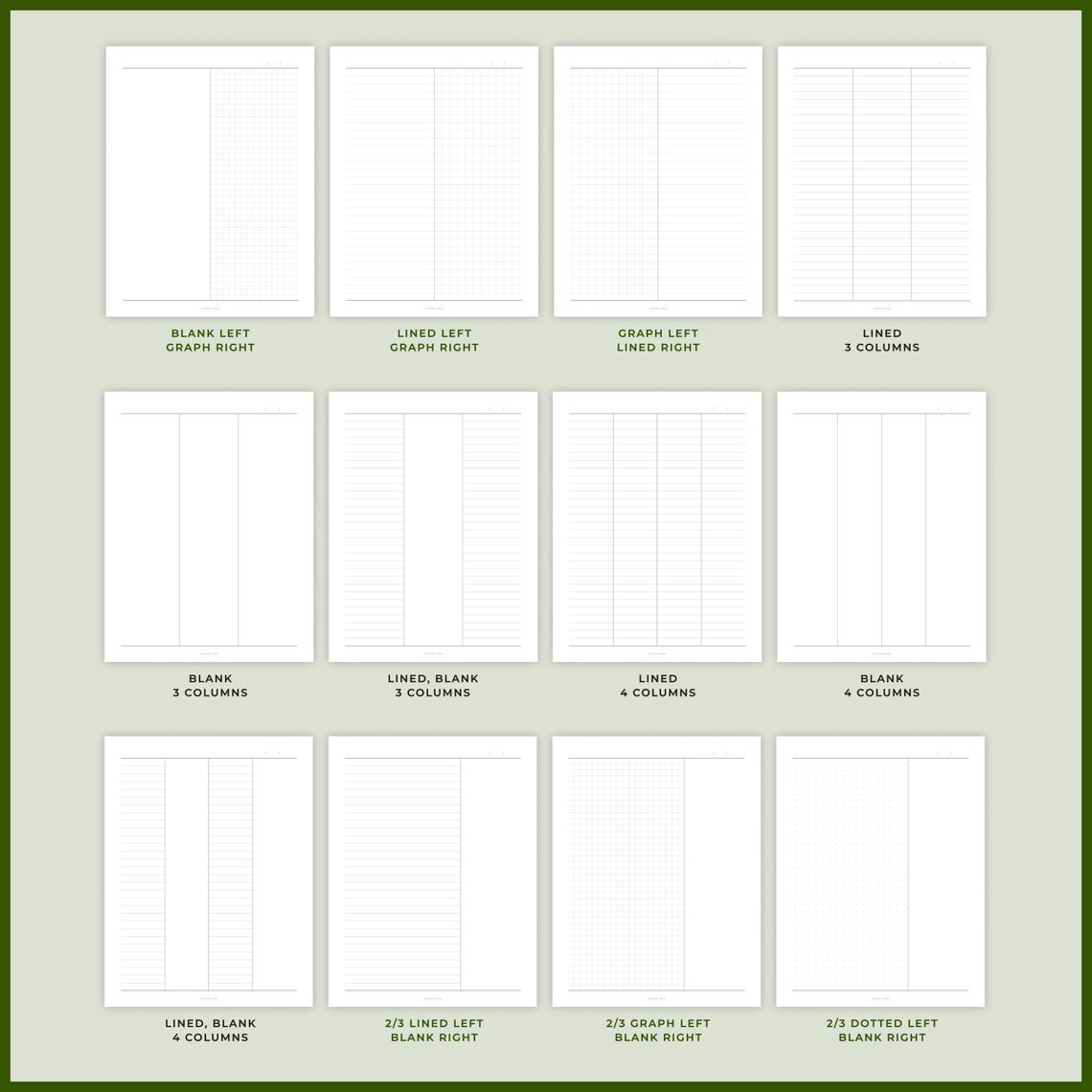 55 Notebook Paper, Printable Note Taking Template, Digital Pages ...