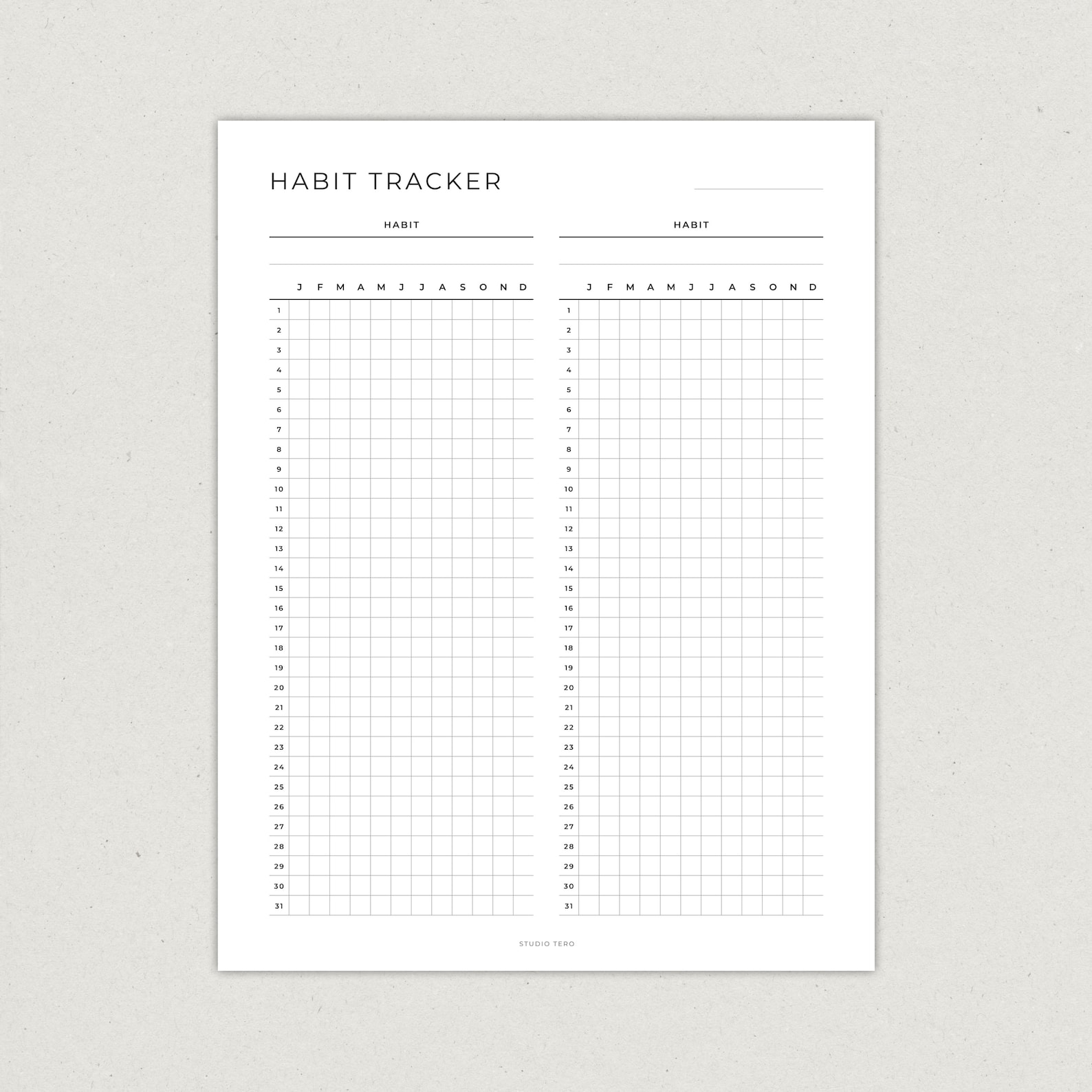 Yearly Habit Tracker, Routine Tracker, Goal Setting, Annual Goal ...