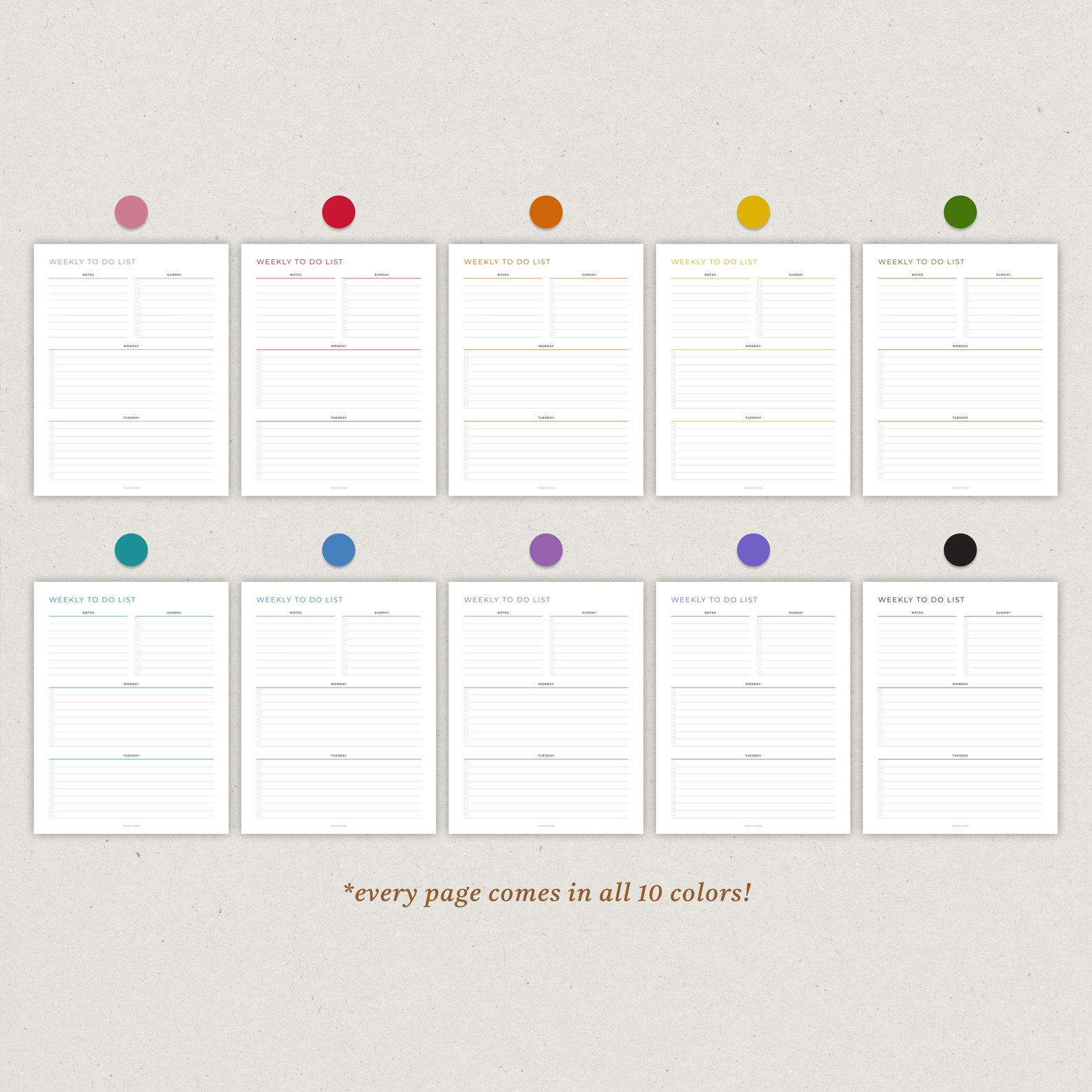 Weekly Checklist, Printable PDF, Weekly Task List, to Do List Template ...
