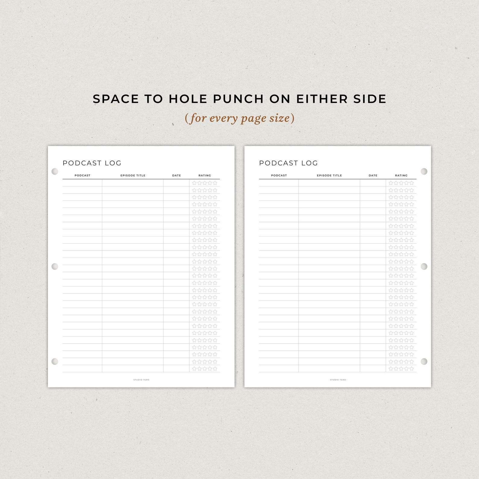 Podcast Log, Podcast Tracker, Digital Podcast Listening List, Podcast ...