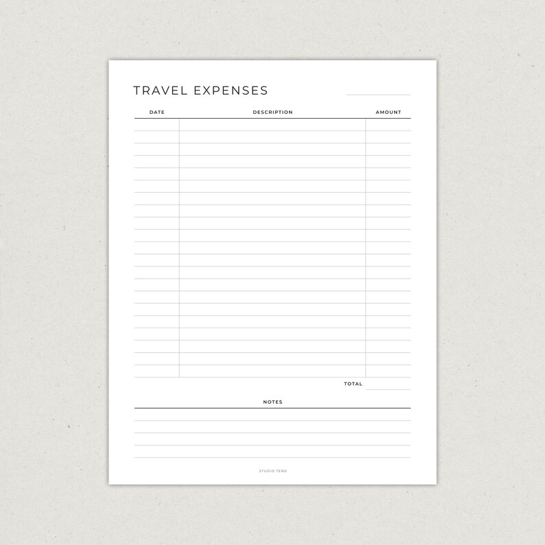 Travel Expenses Tracker, Vacation Spending Log, Holiday Finances ...