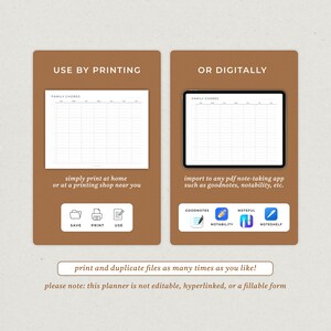 Family Chore Chart, Printable Landscape, Weekly Household Chores for ...