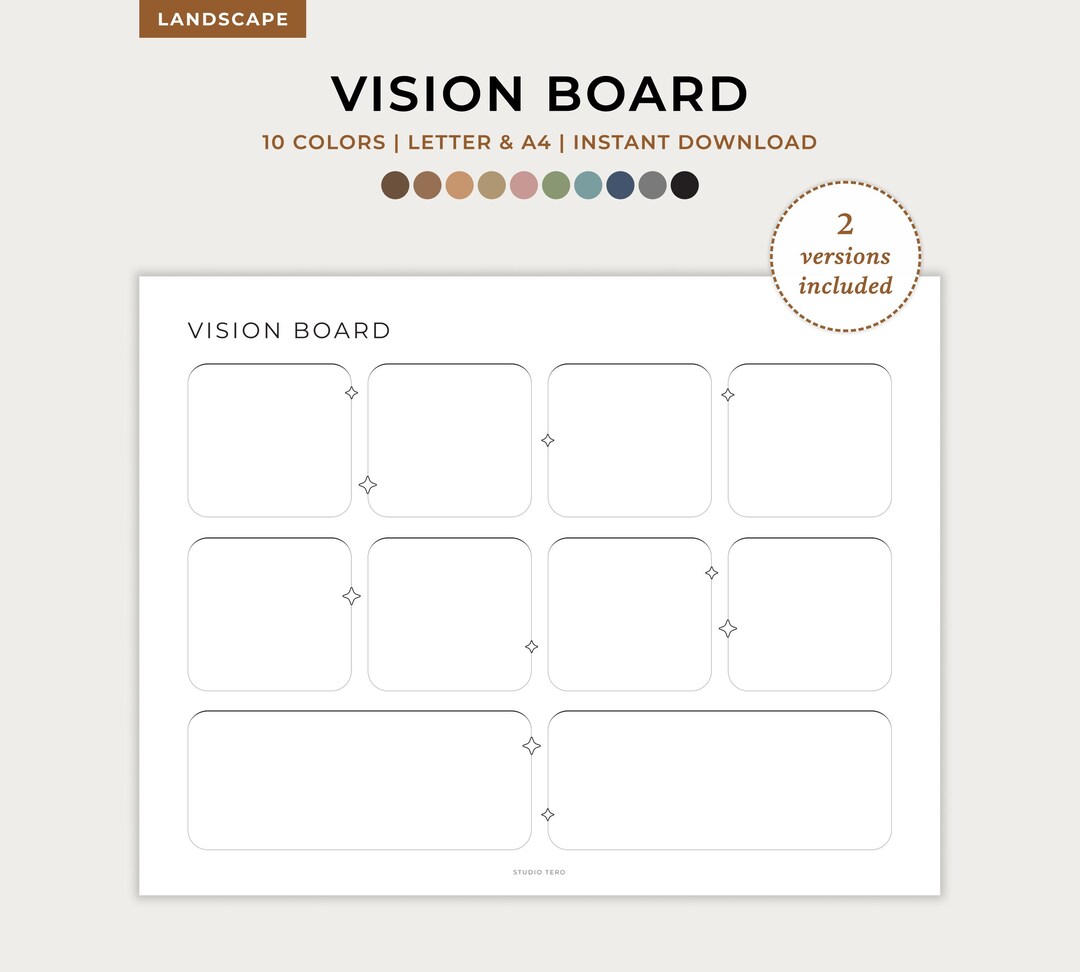 Vision Board, Life Planner, Bucket List, Dream Board, Yearly Vision ...