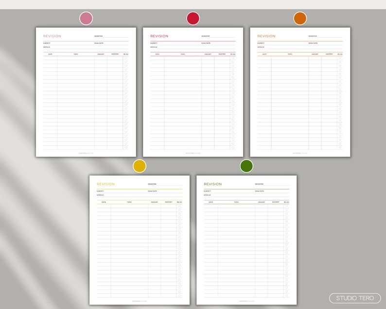 Revision Planner, Printable, Minimal, Students Study Log, Exam Planner ...