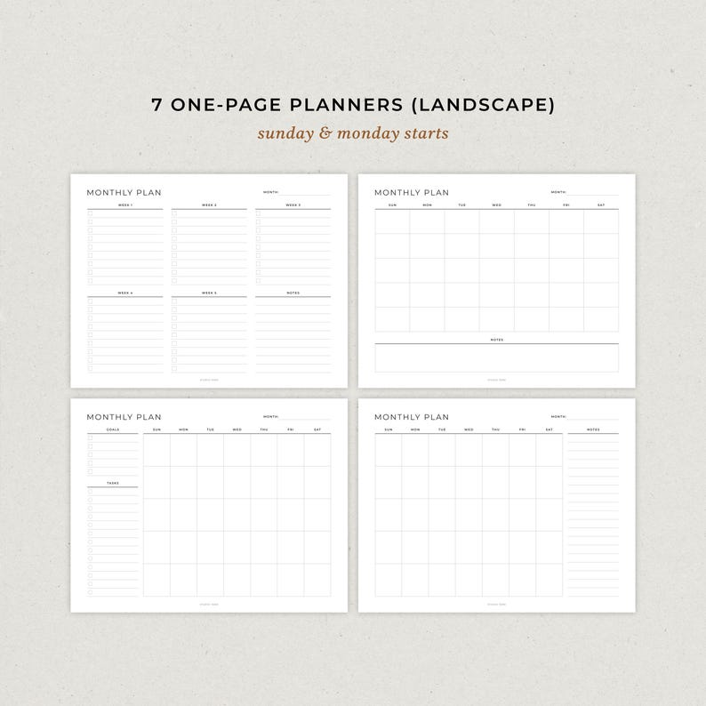 Monthly Planners BUNDLE, Monthly Calendar, Time Management, Goodnotes ...