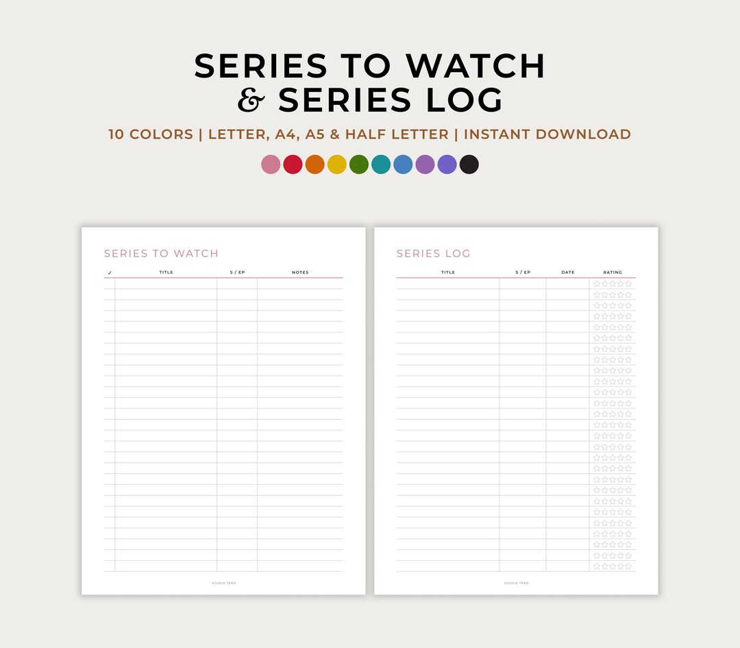 Series to Watch and Series Log, Series Wish List, TV Series Tracker ...