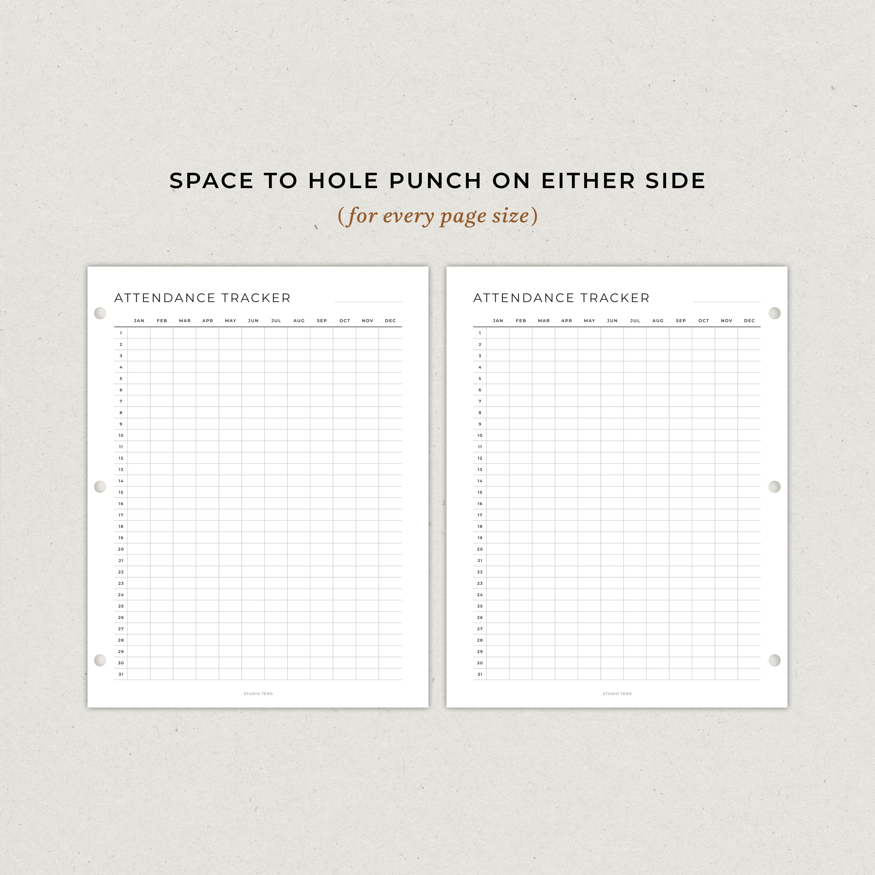 Attendance Tracker, Attendance Log, Homeschool Attendance Log, Student ...