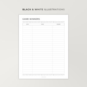 Kids Game Winner Tracker, Printable, Minimal, Kids Gaming Log, Kids ...