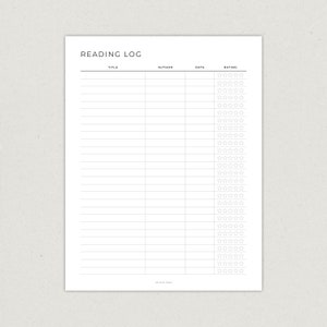 Reading Log and Books to Read, Reading Tracker, Book Log, Reading List ...