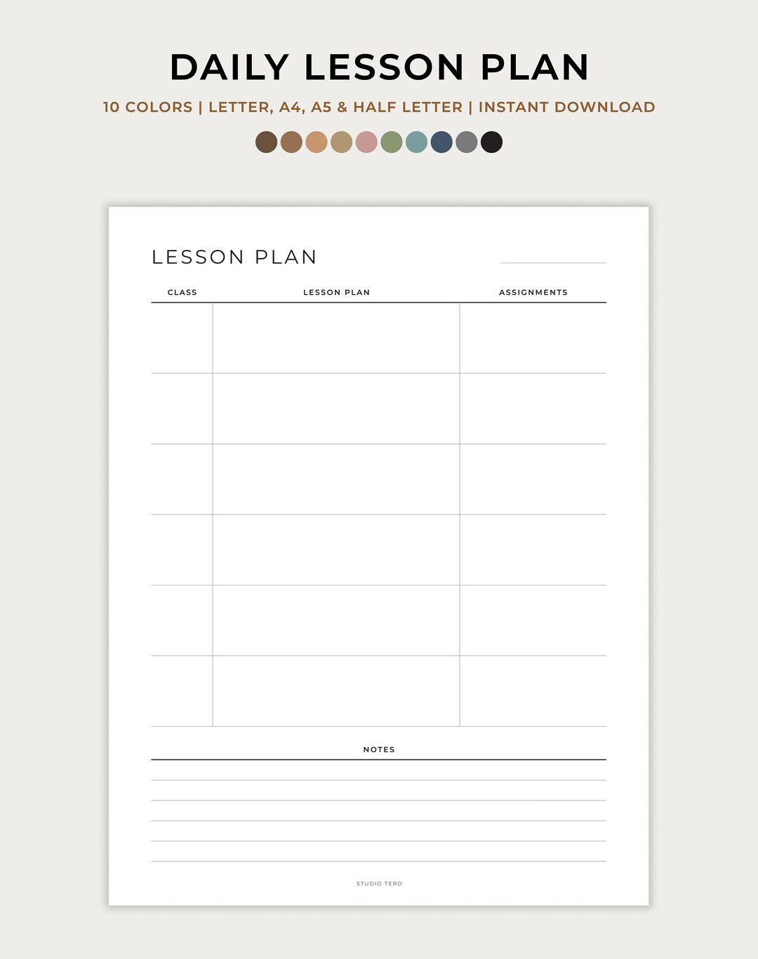 Daily Lesson Plan, Student Lesson Planner, Teacher Lesson Planner ...