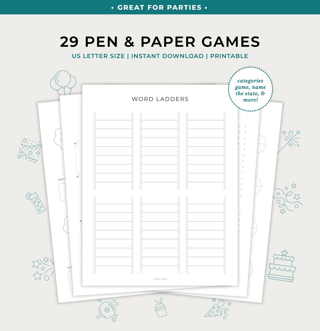 29 Pen and Paper Games, Tic Tac Toe, Hangman, Dots and Boxes ...