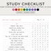 Study Checklist, Printable, Minimal, Student Planner, School Tasks ...