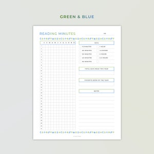 Kids Reading Minutes Tracker, Printable, Minimal, Kids Reading Log ...