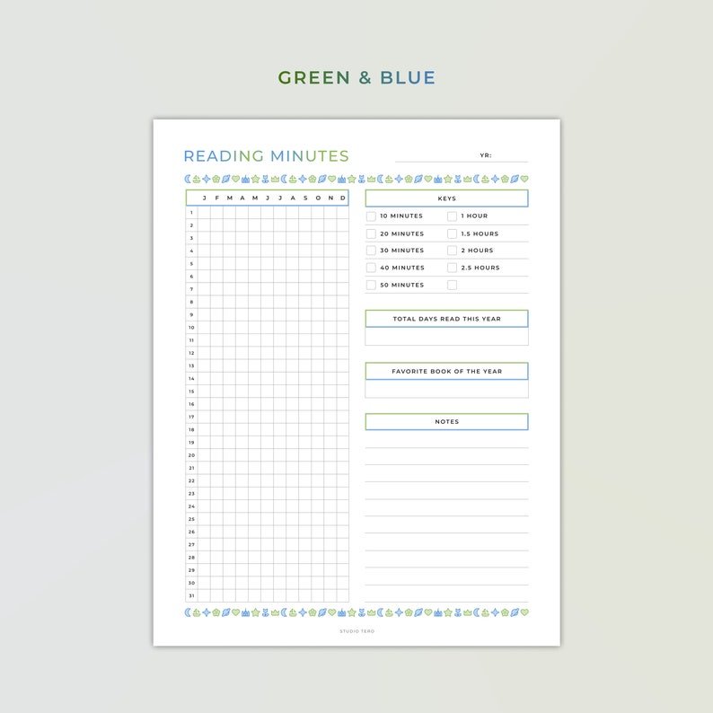 Kids Reading Minutes Tracker, Printable, Minimal, Kids Reading Log ...