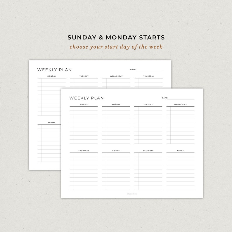Simple Weekly Organizer Lists, Weekly H Declutter Plan Tasks Boxes ...
