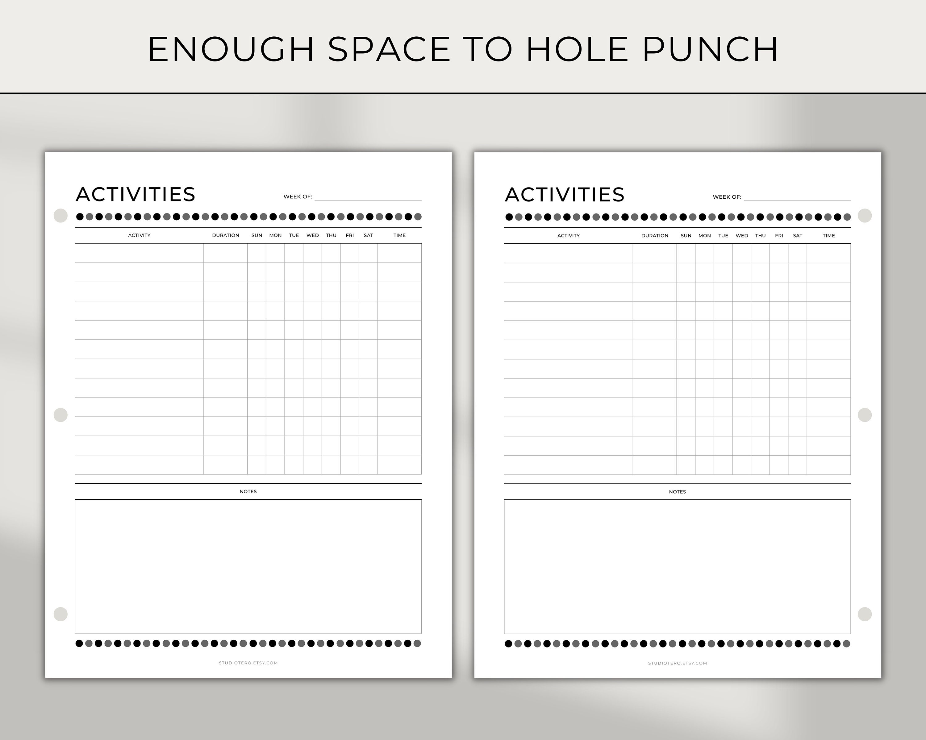Kids Activities Tracker, Printable, Minimal, Routine Chart, Kid Planner ...