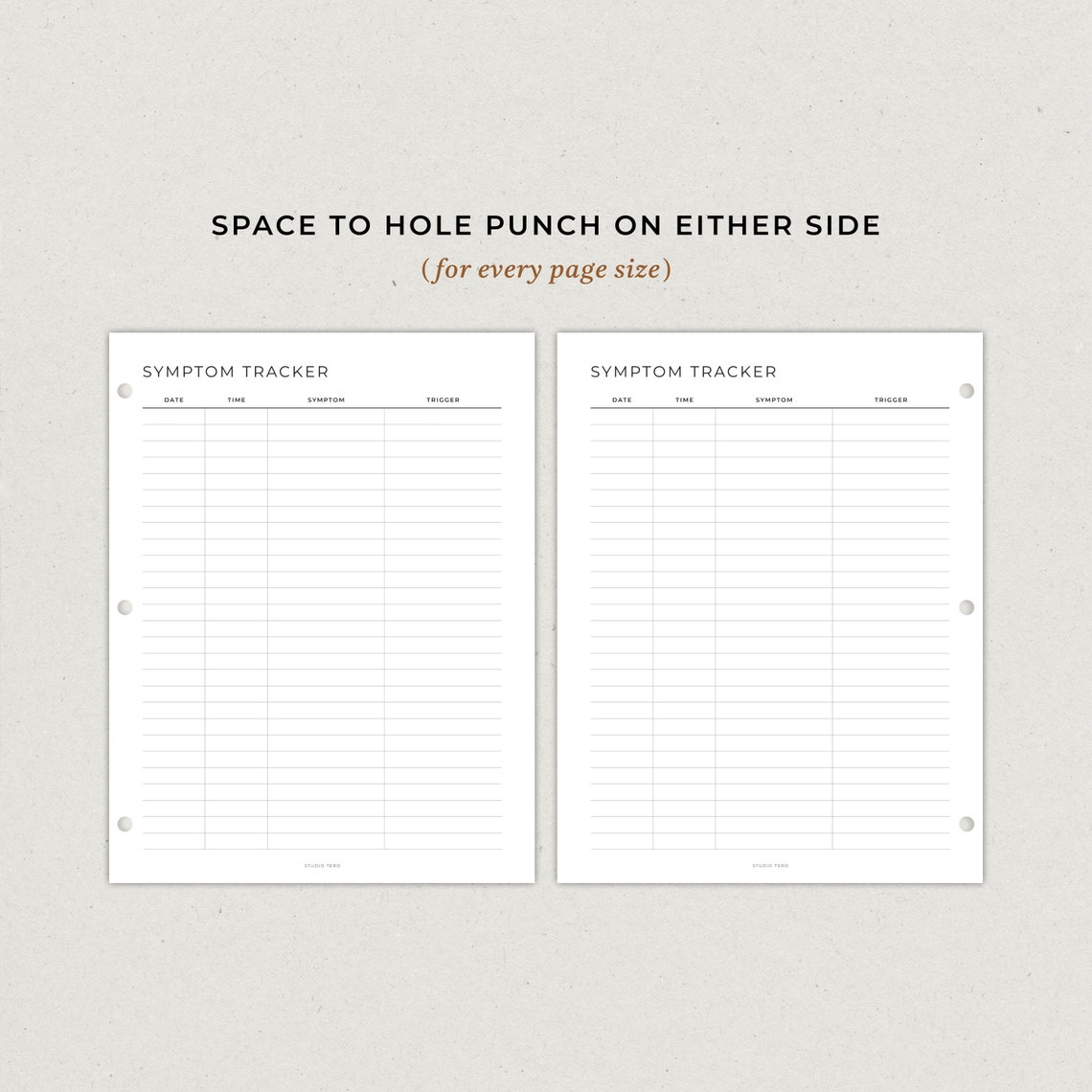 Symptom Tracking Log, Printable PDF, Symptom Frequency Tracker ...