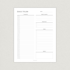 Daily Planner, Daily Printable 8.5x11 Planner Daily Grind Planner ...