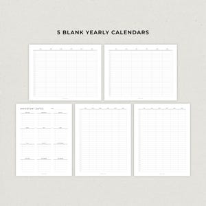 Blank Calendars BUNDLE, Yearly Calendar, Undated Calendars, Monthly ...