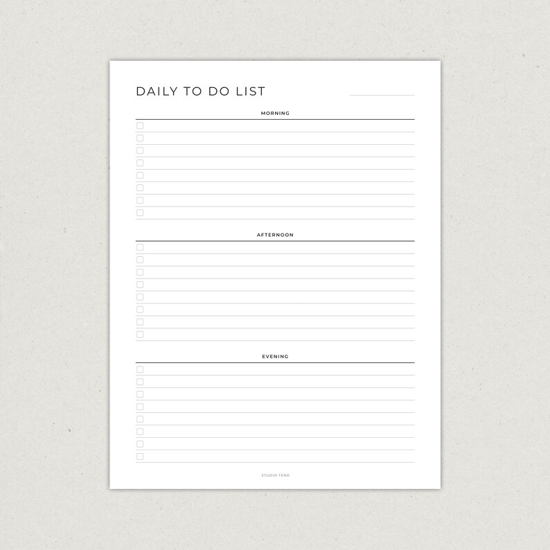 Daily Checklist, Daily to Do List, Tasks List, Daily Routine ...