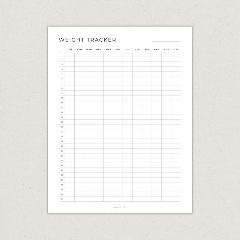 365 Day Weight Tracker, Daily Weight Journal, Weight Loss Tracker ...