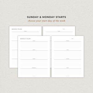 Minimalist Weekly Planner, Desktop Plan Weekly H Undated Plan Strategic ...