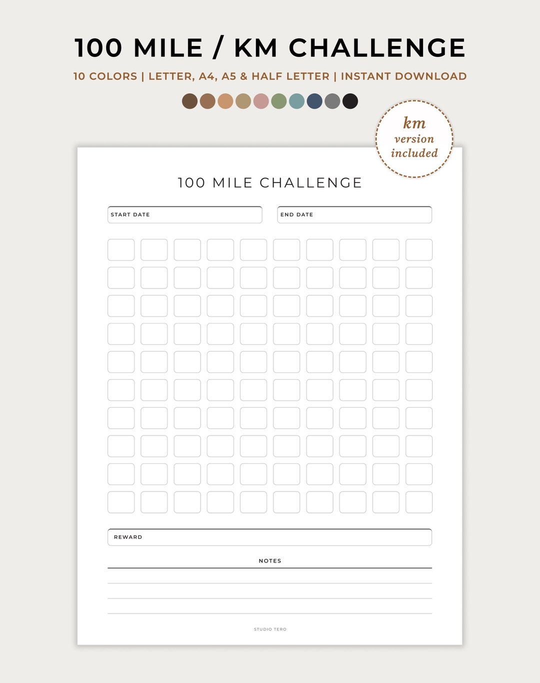 100 Mile Kilometer Challenge, Running Challenge, Swimming Challenge ...