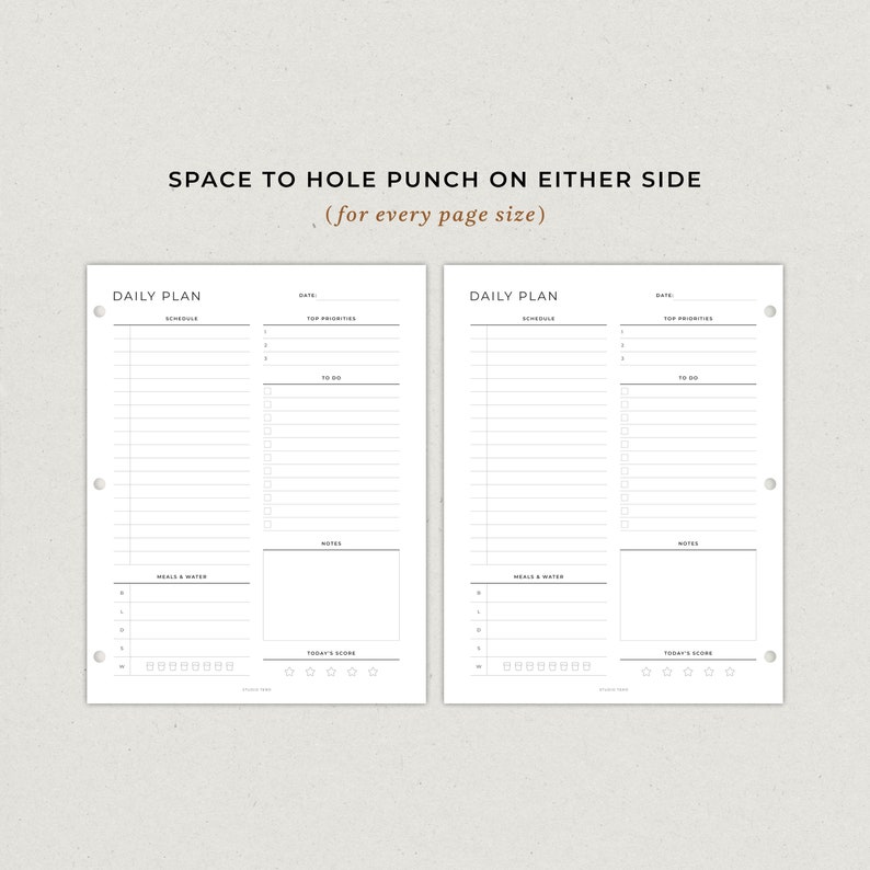 Daily Plan, Daily Printable 8.5x11 Planner Daily Grind Planner Inserts ...